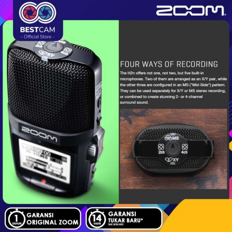 Promo Zoom H2n 2 Input 4 Track Portable Handy Recorder - Paket 2 Acc ...