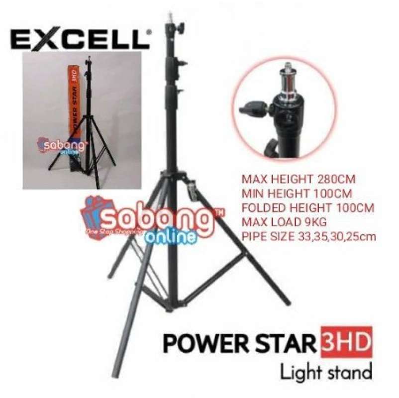 Jual [sale] Stand Lampu Studio Excell 3hd - Kaki Lampu Studio Foto ...