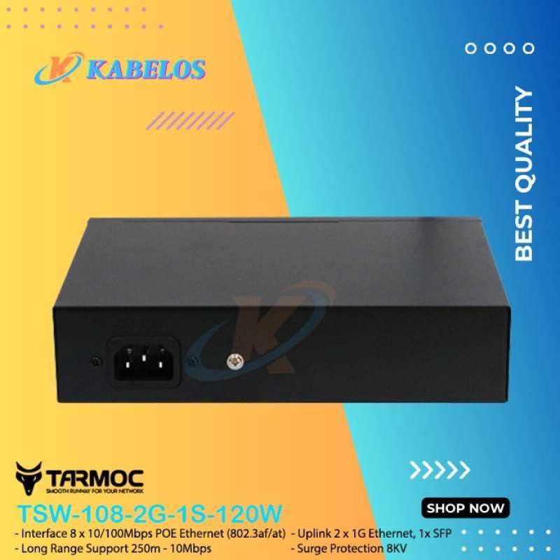 Promo Tarmoc Switch Poe Hub Cctv Ipcamera, 8 Port 10/100, 2g + 1 Sfp ...