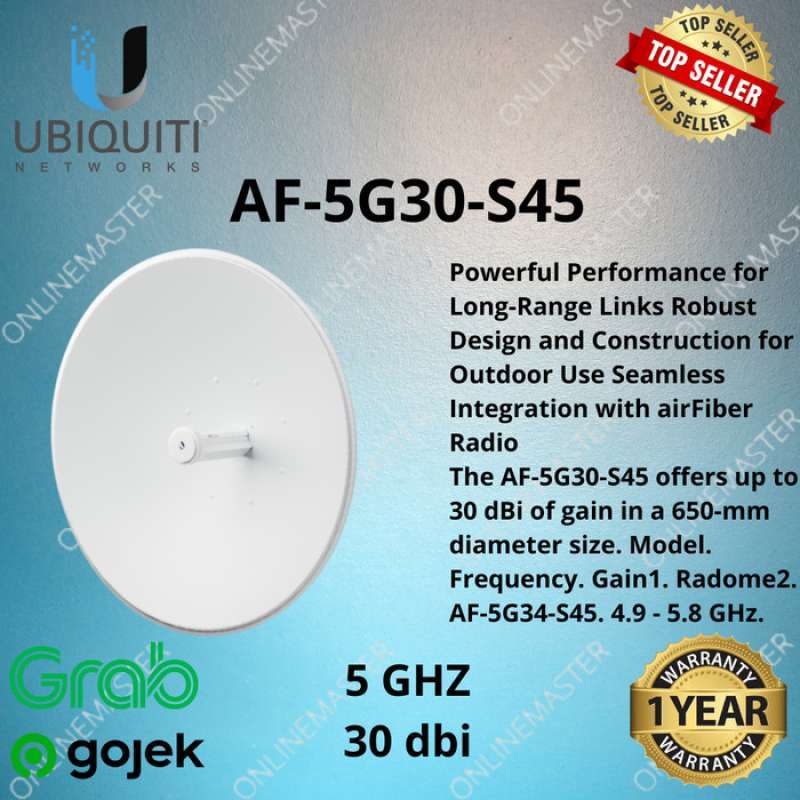 Promo Ubiquity Fiber Dish 30db 5ghz Af-5g30-s45 Diskon 23% Di Seller Sentramoco Store ...