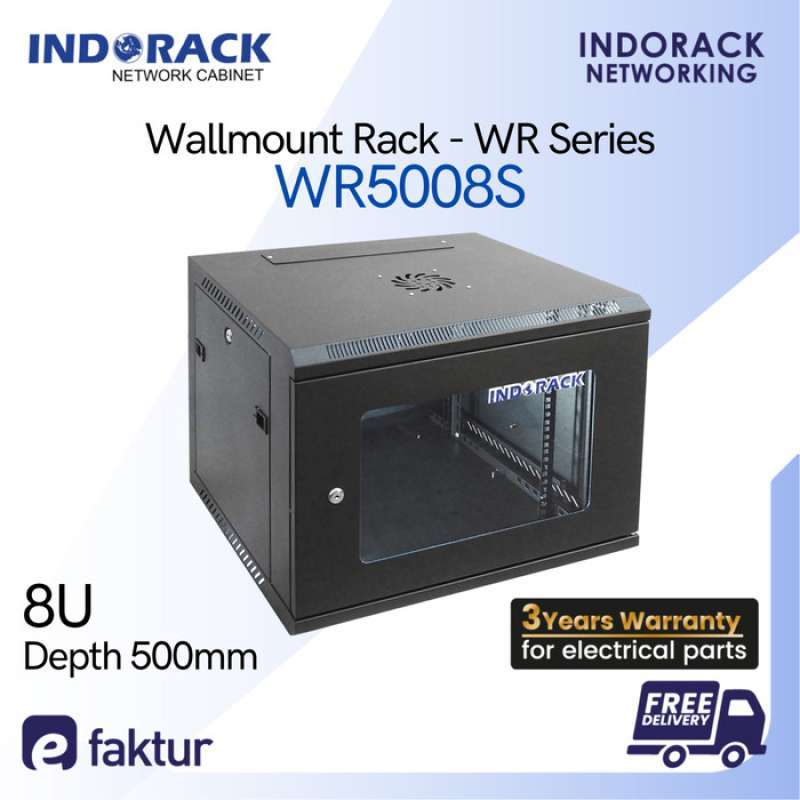 Promo Indorack Wallmount Rack 8u Single Door Rack Server Depth 500mm ...