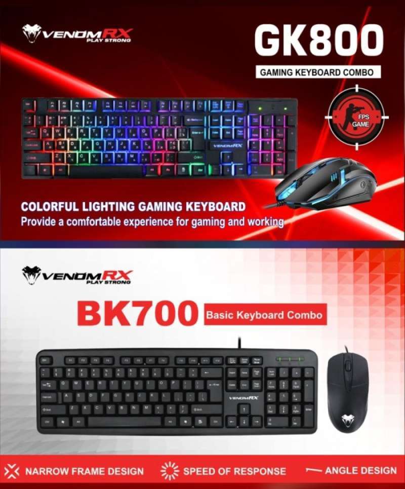 Promo 100% Produk Ori Keyboard Dan Mouse Combo Venomrx - Usb Keyboard ...