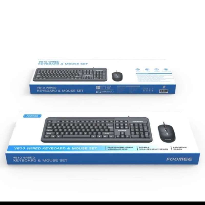 Promo 100 Produk Ori Keyboard Mouse Usb Set Foomee Vb10 Mouse Keyboard Wired Combo Original