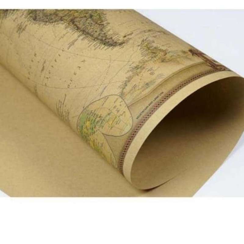 Jual Peta Dunia Detail Benua National Geo / Poster Dinding / Map World ...