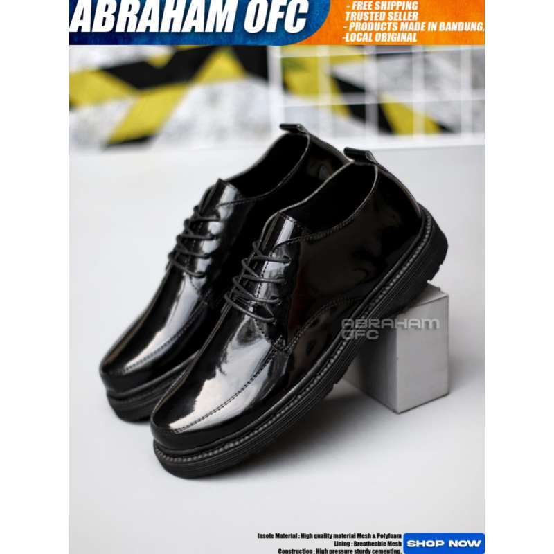 Promo Sepatu Formal Pantofel Docmart Hitam Mengkilap Pdh Kerja Pria ...