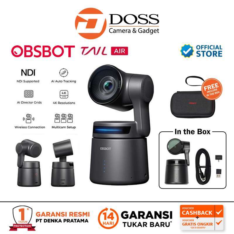 Jual Obsbot Tail Air Ai-powered 4k Ptz Webcam Streaming Camera Portable ...