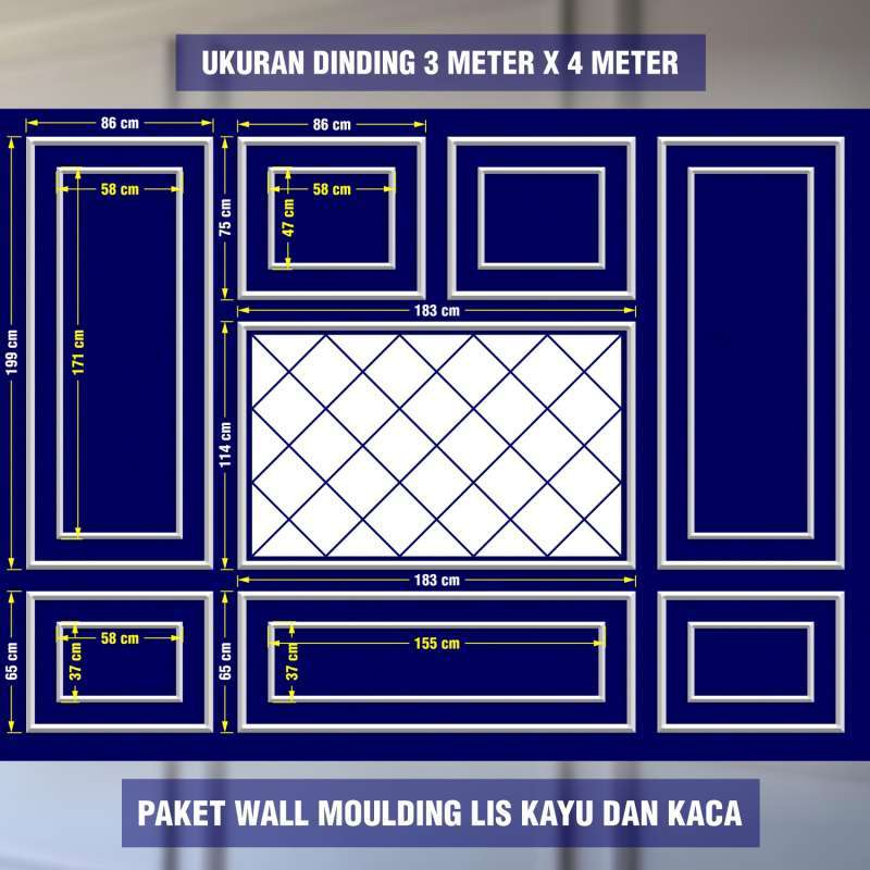 Jual Wall Panel Wainscoting Wall Moulding Lengkap Untuk Dinding 3m X 4m ... Jual Wall Panel Wainscoting Wall Moulding Lengkap Untuk Dinding 3m X 4m ...