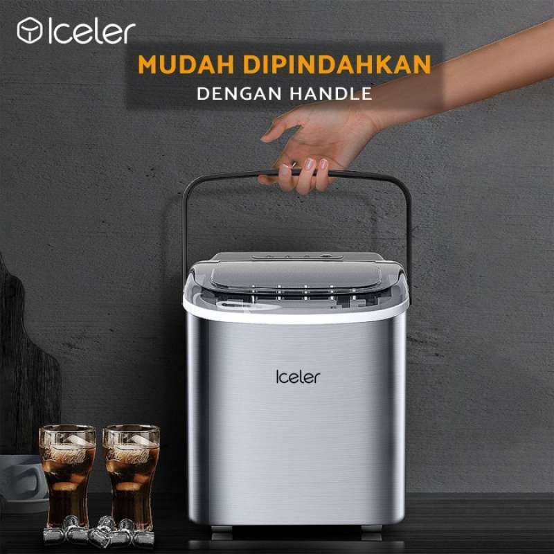 Jual Mesin Es Stainless Ice Maker Iceler 12kg Per 24 Jam Dengan Handle ...