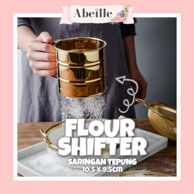 Promo Saringan Tepung Emas Gold Flour Shifter Kitchen Utensils Baking ...