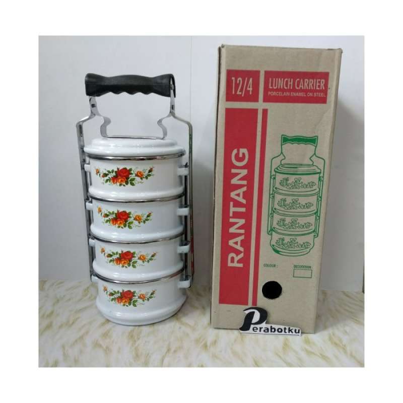 Jual Rantang Enamel Seng Kaleng Jadul 4 Susun/lunch Box Tempat Makan ...