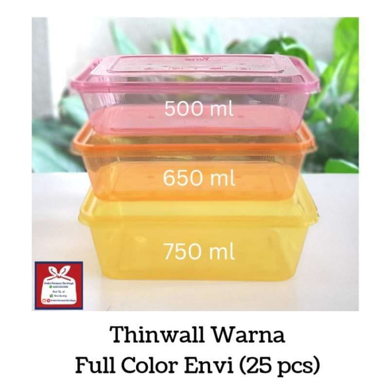 Jual Thinwall Envi Full Color / Kotak Makan Envi Full Warna. Isi 25pcs ...
