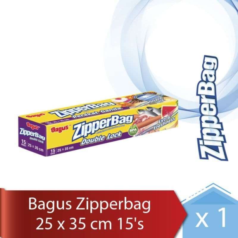 Jual Bagus Zipper Bag Double Lock 25 X 35 Cm / Kantong Zipper Isi 15 ...