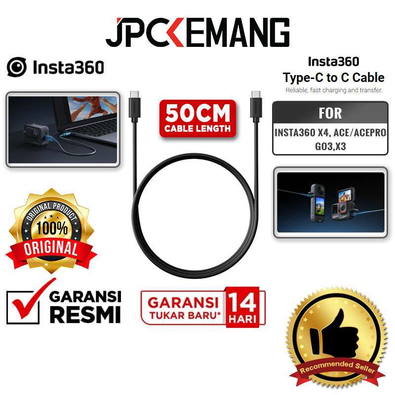 Jual Jpc Kemang Insta360 Type C To Type C Cable For Insta 360 Action ...