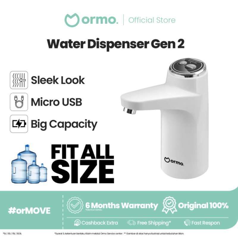 Jual Ormo Dispenser Galon Air Aqua Pompa Galon Automatic Gen 2 Di ...