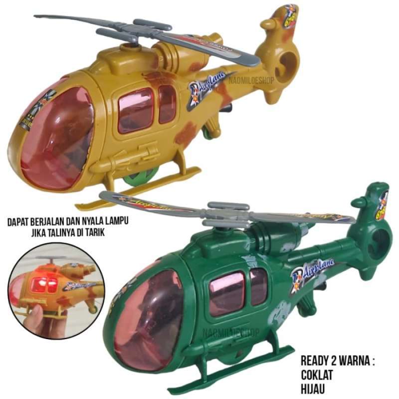 Jual Helikopter Tarik Mainan Anak Helicopter Tarik Berjalan Dan Menyala ...