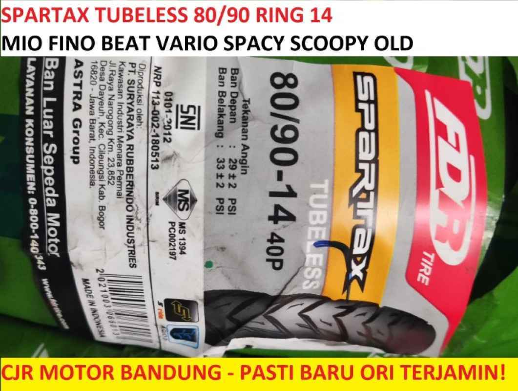Promo Ban Tubles Fdr Spartax 80/90 Ring 14 Ban Luar Motor Matic Mio ...