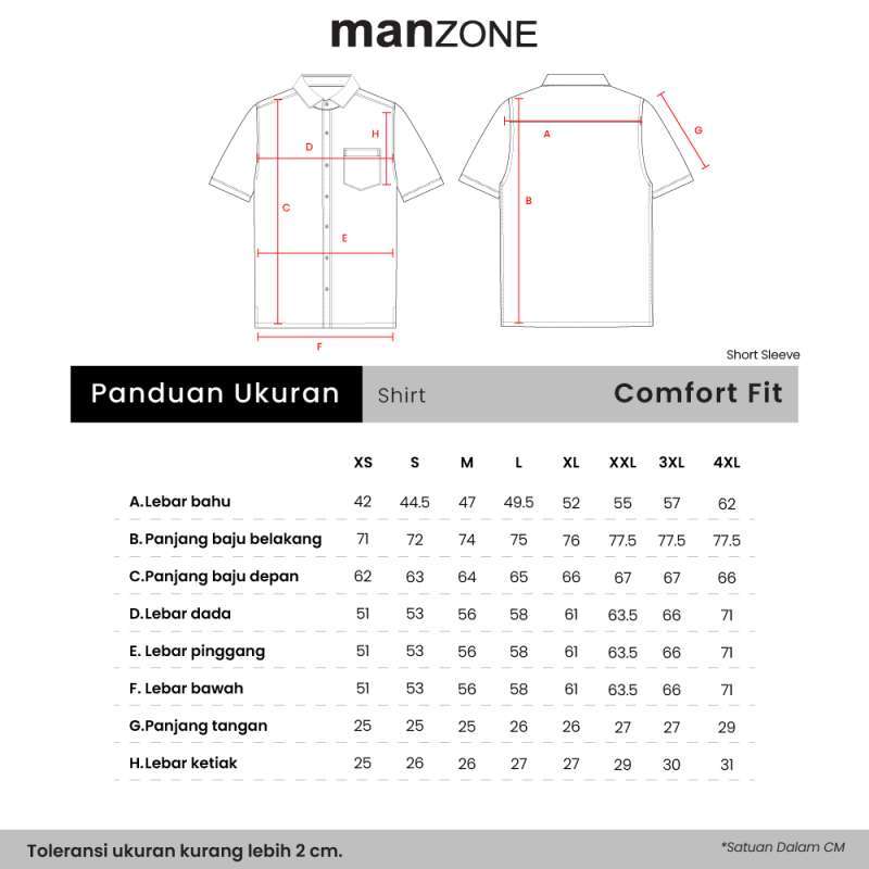 Jual Manzone Kemeja Lengan Pendek Pria Tory 7 - Red - S Red Di Seller ...