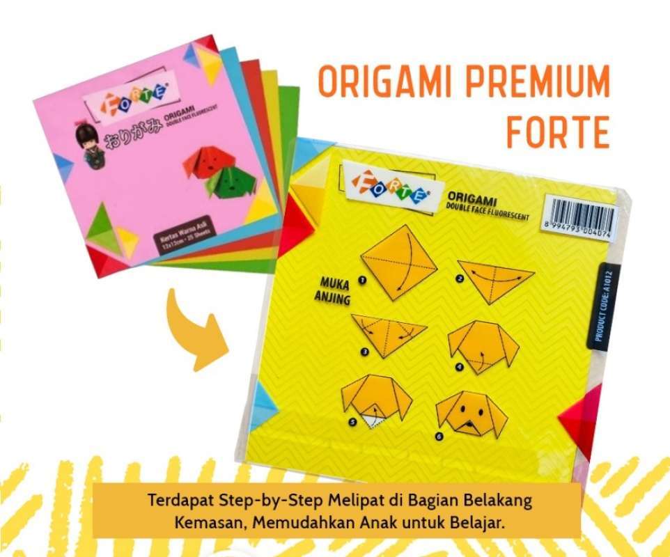 Promo Origami Kertas Lipat Forte Warna Warni 2 Sisi Ukuran 16 X 16 Cm ...