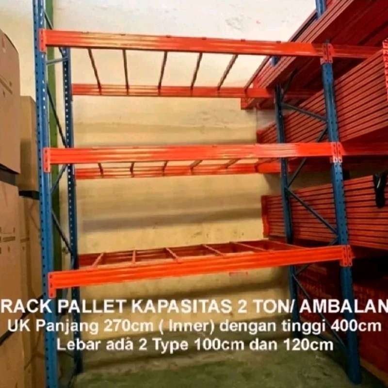 Jual Rack Pallet Heavy Duty 2 Ton Pallet Racking 270×100×400 3 Layer ...