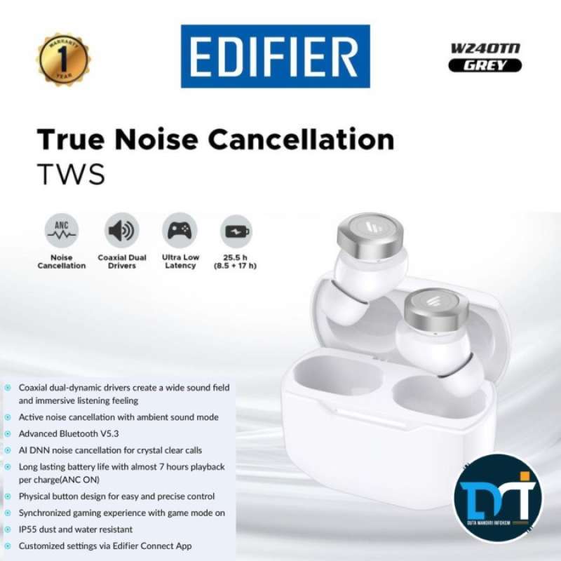 Promo Edifier W240tn Tws -true Wireless Noise Cancellation In-ear ...