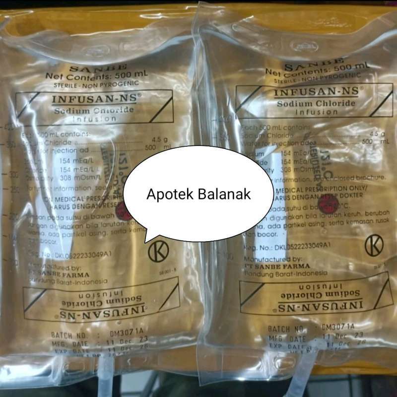 Jual Sanbe/infusan-ns/500ml/pack Original Di Seller Apotek Balanak ...