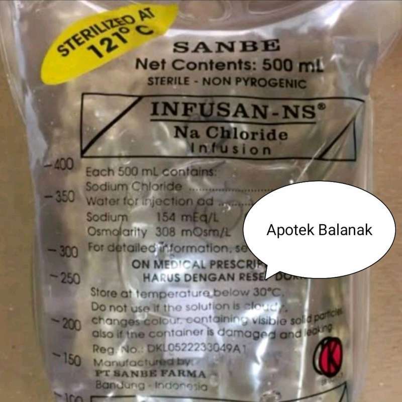 Jual Sanbe/infusan-ns/500ml/pack Original Di Seller Apotek Balanak ...