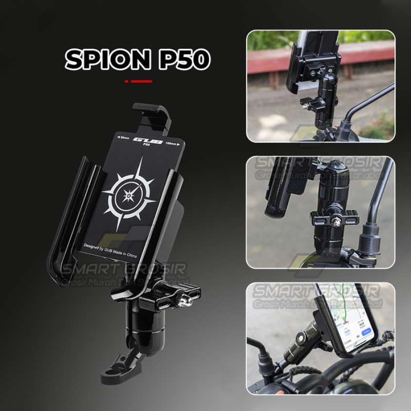 Jual Phone Holder Hp Gub P50 Motor Full Besi Alumunium Stang Spion Sepeda T - Breket Gub 236 Di ...