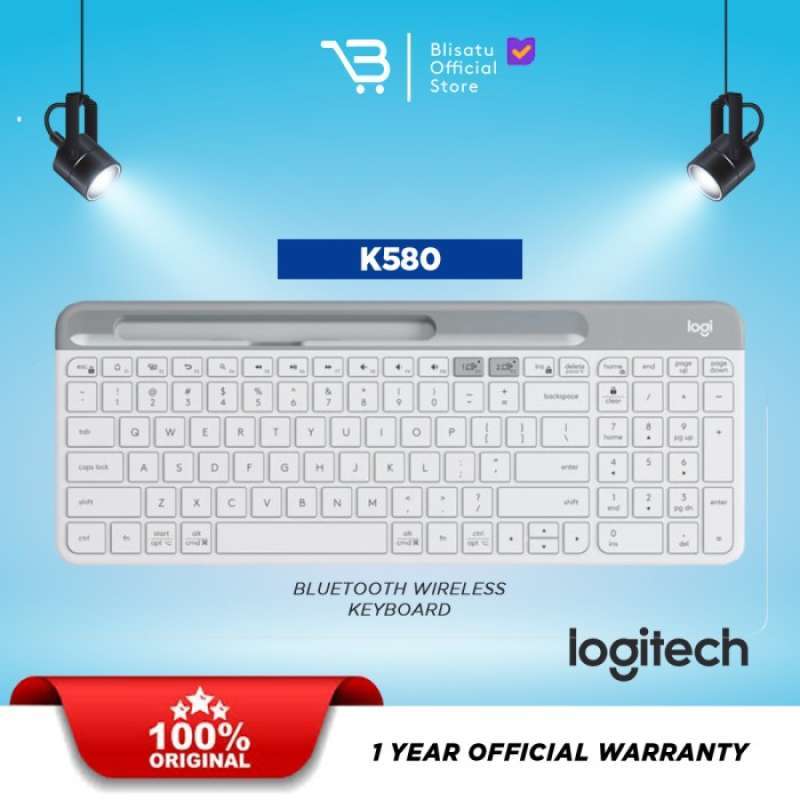 Jual Logitech K580 Slim Multi Device Wireless Bluetooth Keyboard - White Di Seller Zenin ...