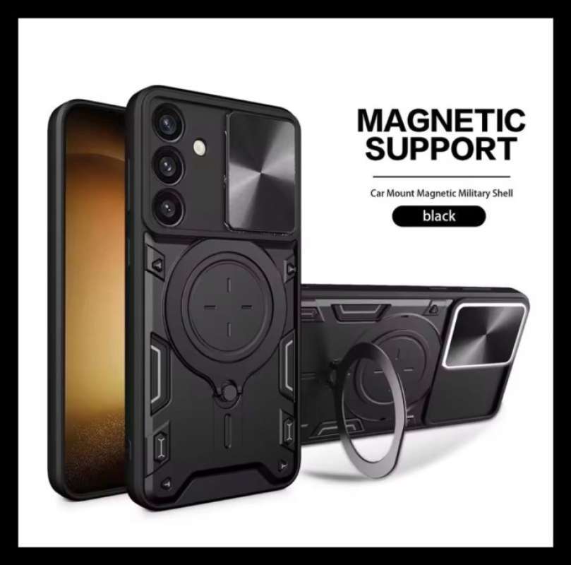 Promo Samsung Galaxy A14 A24 A34 A54 Pattern Armor Ring Magnetic Hard Case - Hitam., Sam A14 5g ...