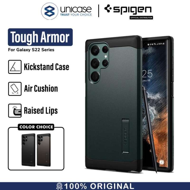 Jual Case Samsung Galaxy S22 Ultra Plus Spigen Tough Armor Stand Casing - S22 Plus Abyss Green ...