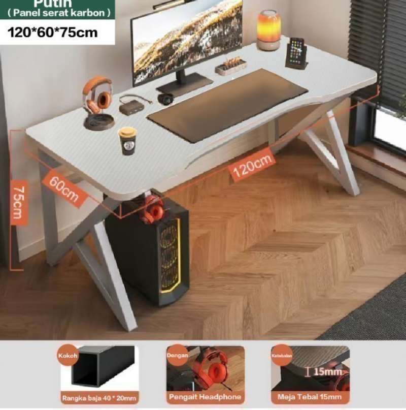 Jual Meja Gaming Karbon Serat Meja Gaming Meja Komputer Meja Belajar Di ...