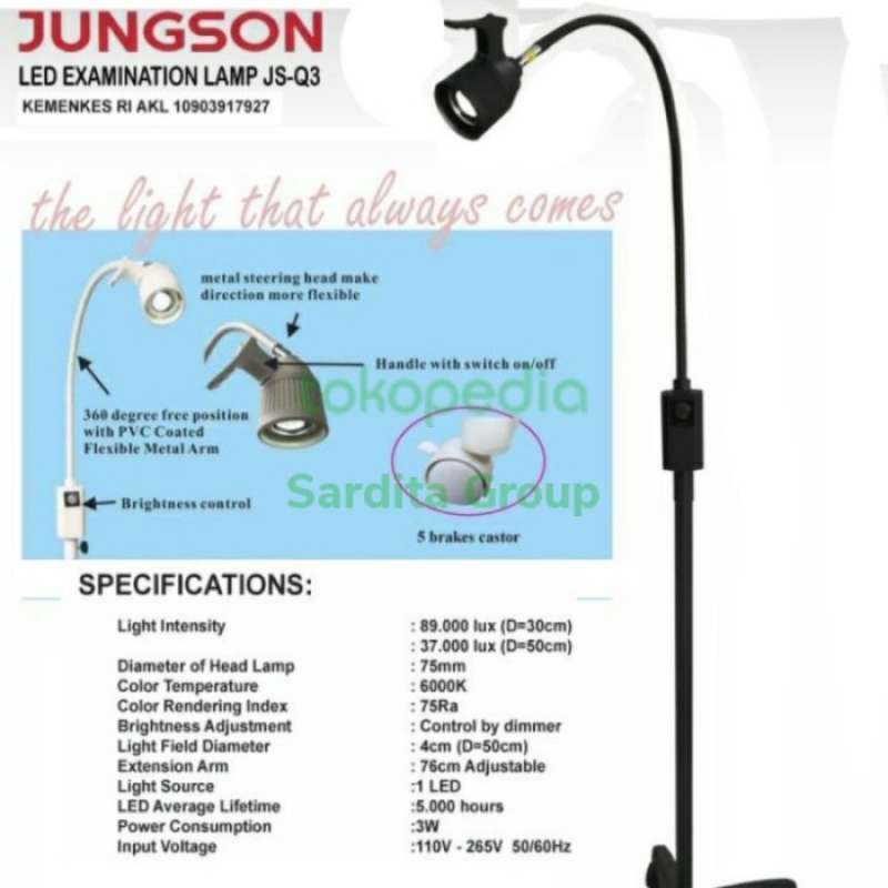 Promo Lampu Periksa / Lampu Tindakan Led Jungson Examination Lamp Js-q3 ...