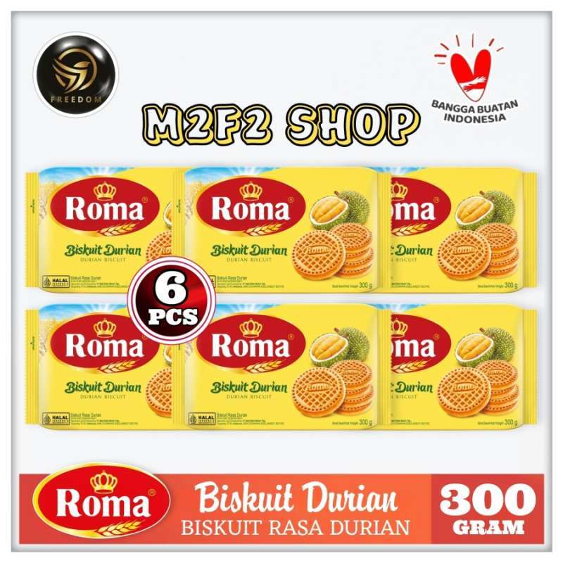 Promo Roma Biskuit Rasa Durian Biscuit - 300 Gr (kemasan 6 Pcs) Diskon ...