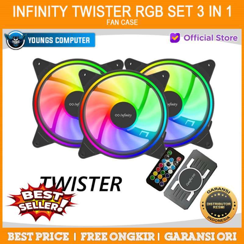 Jual Fan Case Infinity Twister Rgb Set 3 In 1 (controller + Remote + 3 ...