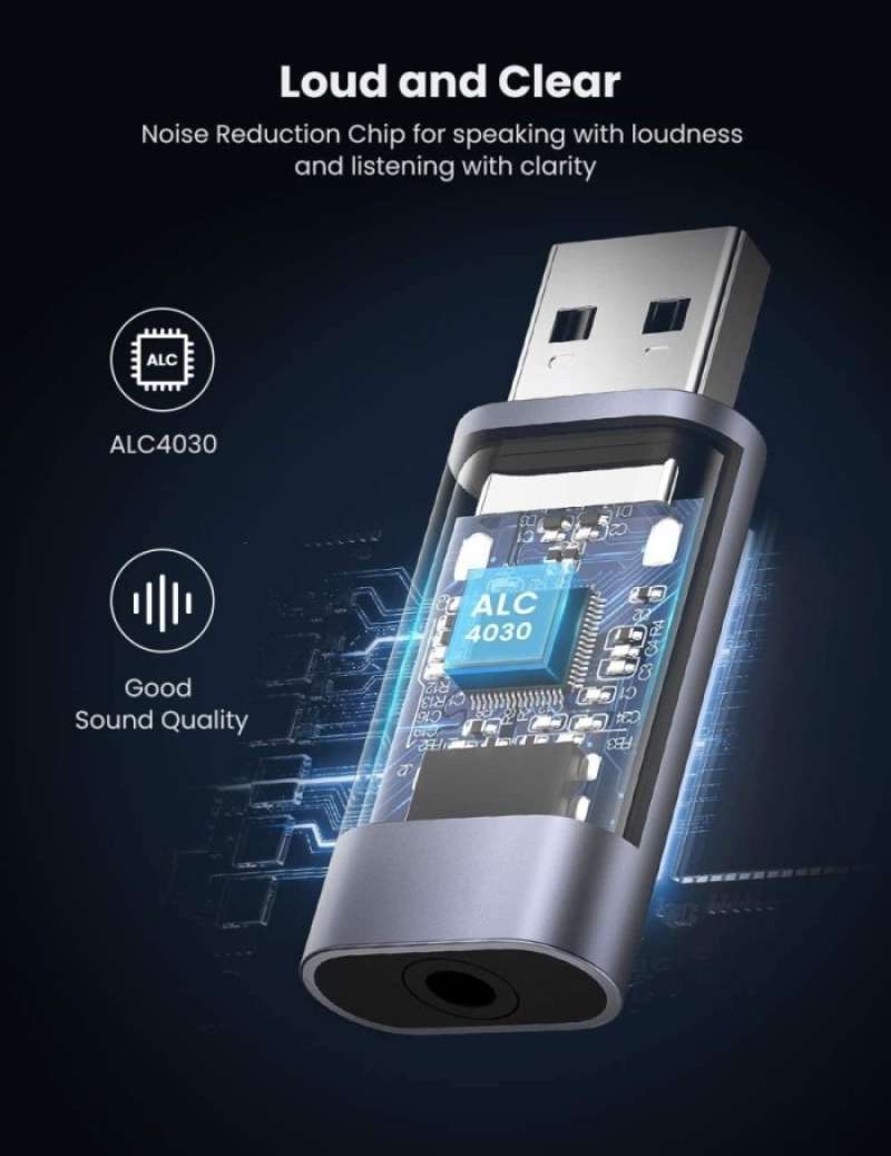 Jual Ugreen Adapter Sound Card External Usb To Aux Jack 3.5mm Stereo ...
