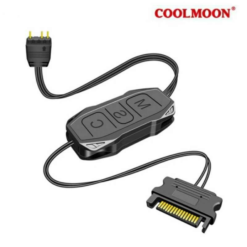 Jual Coolmoon Argb Mini Controller Ar-1 Argb 5v 3pin To Sata Cable Di ...