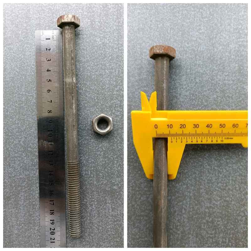 Jual Baut Mur Kunci Ring Pass 19 Non Full Drat - Panjang 25 Cm Di ...