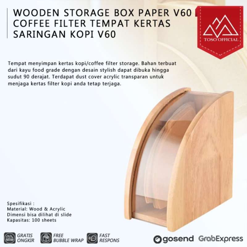 Promo Wooden Storage Box Paper Coffee Filter Tempat Kertas Saringan ...