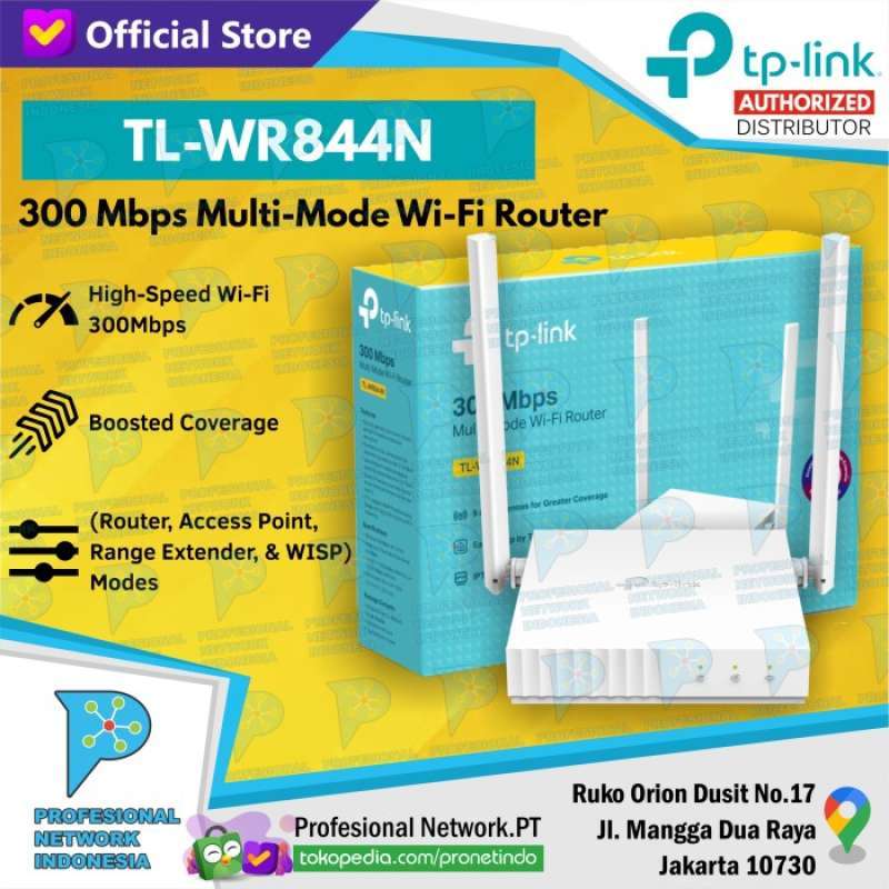 Jual Tp-link Tl-wr844n 300 Mbps Multi-mode Wi-fi Router 4 Port Lan Di ...