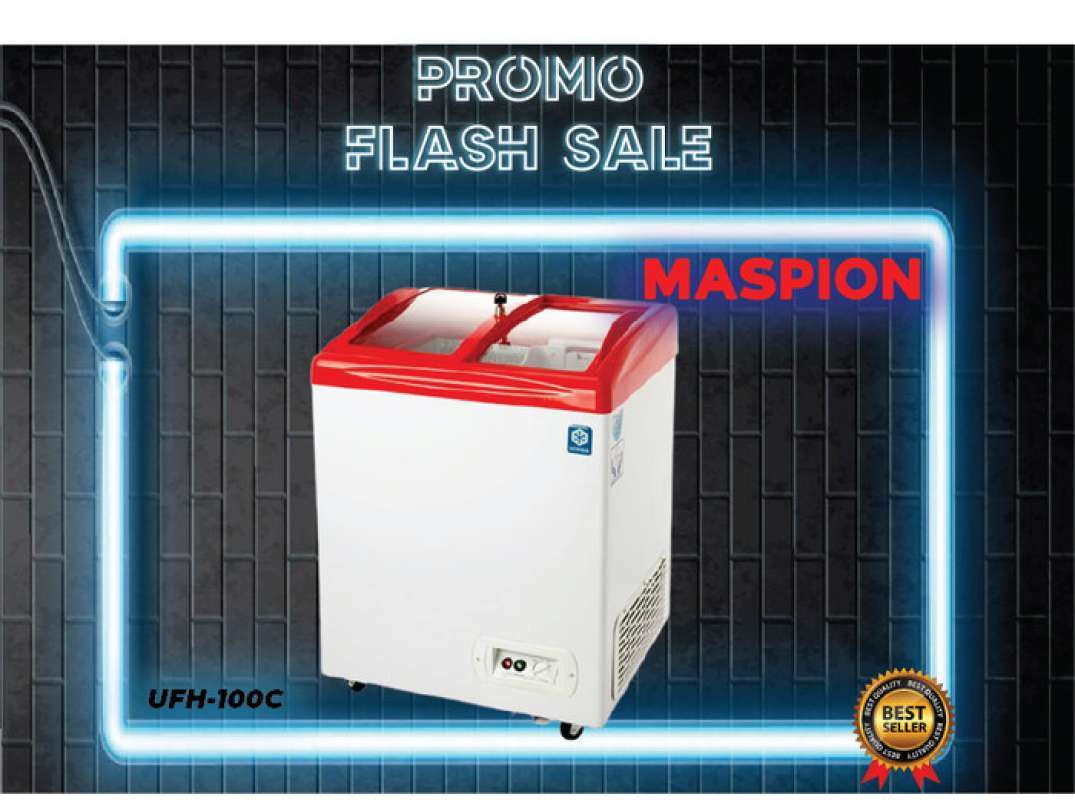 Promo Maspion Chest Freezer Box Kaca 100 Liter Uchida 100l Ufh100c Ufh-100c Diskon 23% Di Seller ...