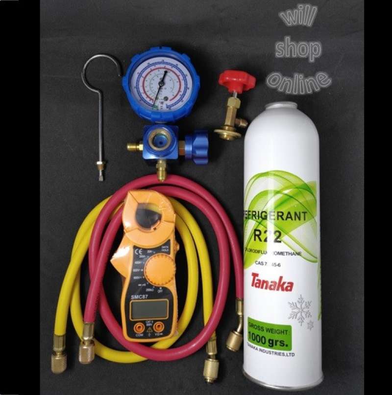 Promo Paket Alat Pengisian Freon Ac Rumah R22 Murah Sight Glass+ Tang ...