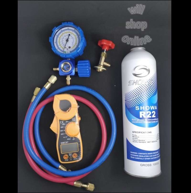 Promo Paket Alat Pengisian Freon Ac Rumah R22 Murah Sight Glass+ Tang ...