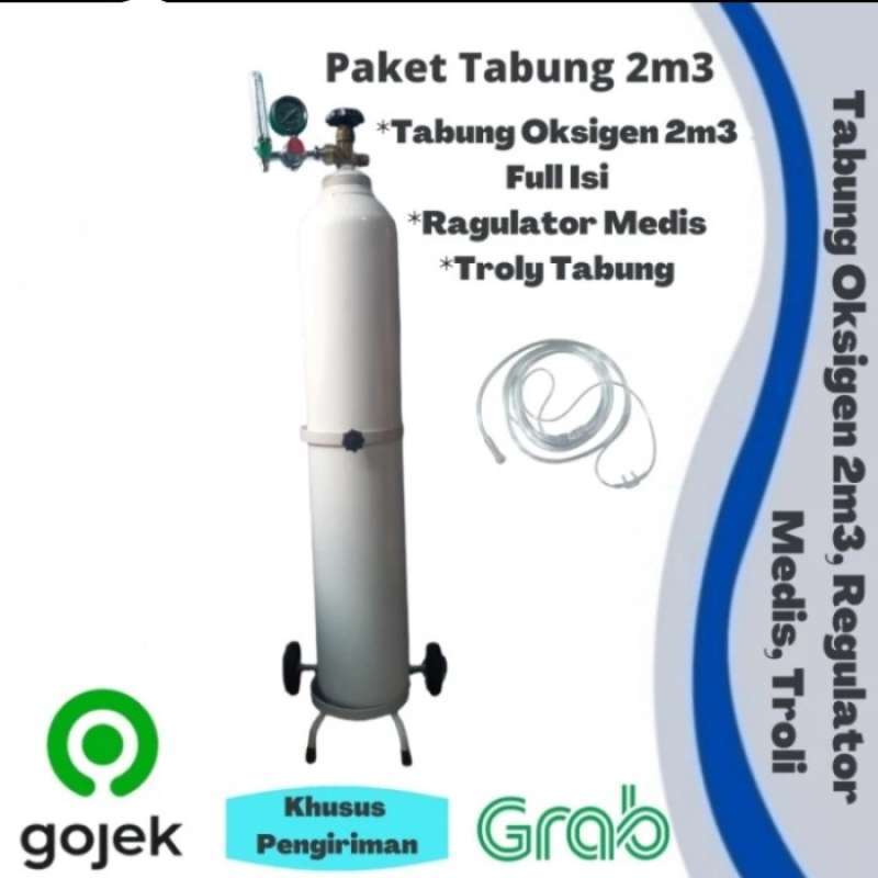 Promo Tabung Oksigen 2m3 Lengkap Siap Pakai (regulator+troli+isi) Diskon 33% Di Seller Lucky ...