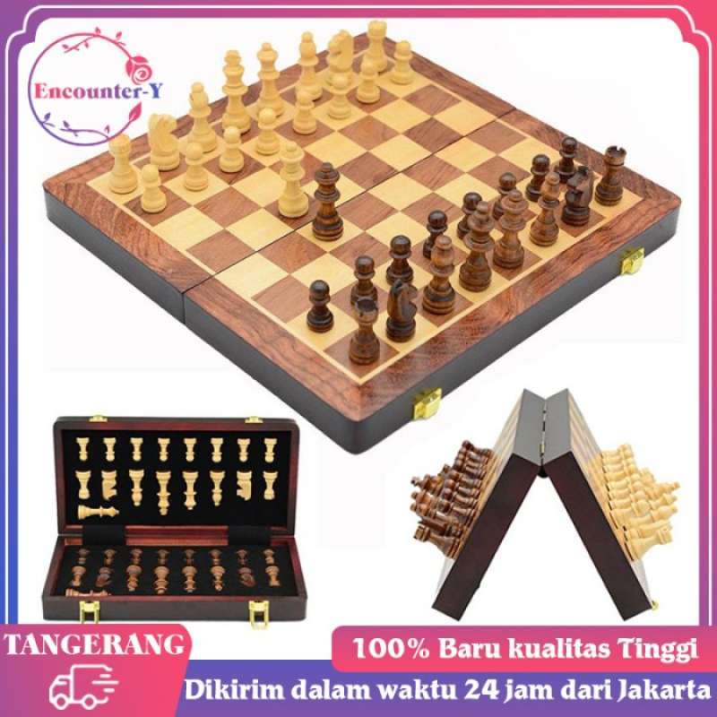 Jual Papan Catur Kayu 29x29cm Papan Catur Magnet Lipat Chess Board Game ...
