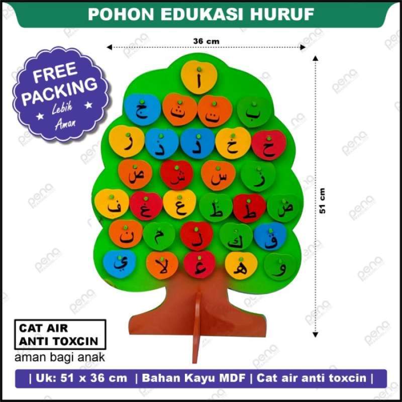 Jual Mainan Edukasi Mainan Anak Pohon Huruf / Pohon Hijaiyah / Pohon ...