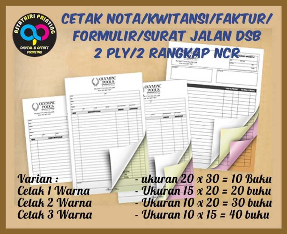 Jual Cetak Nota / Invoice / Surat Jalan / Tanda Terima / Faktur 2 ...