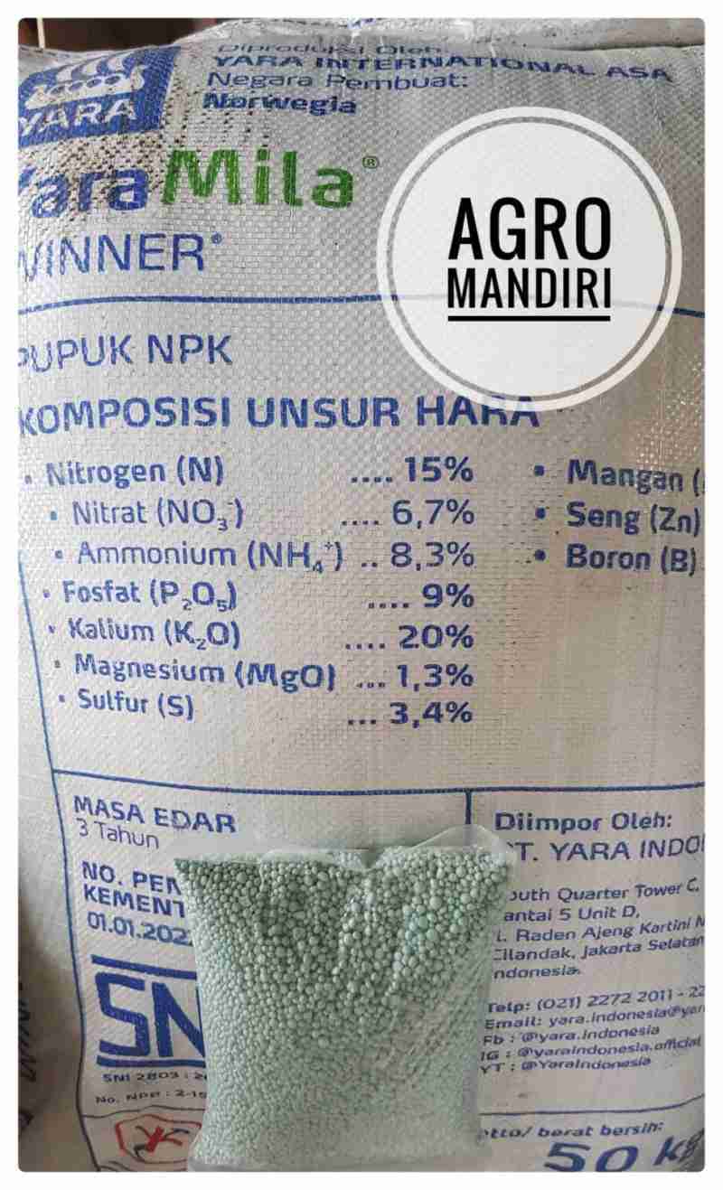 Jual Npk Yaramila Winner 15-9-20 + Boron Magnesium Zinc Pupuk Kemasan Ekonomis 1 Kg Di Seller ...