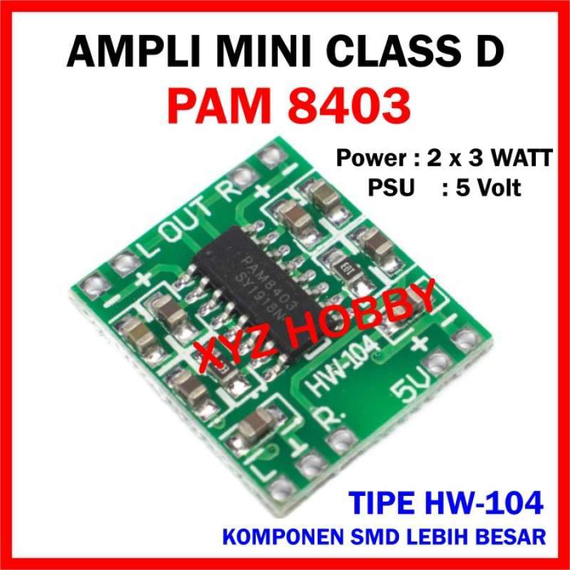Jual Ampli Mini Pam 8403 Class D Power Amplifier 2 X 3 Watt Pam8403 Di ...