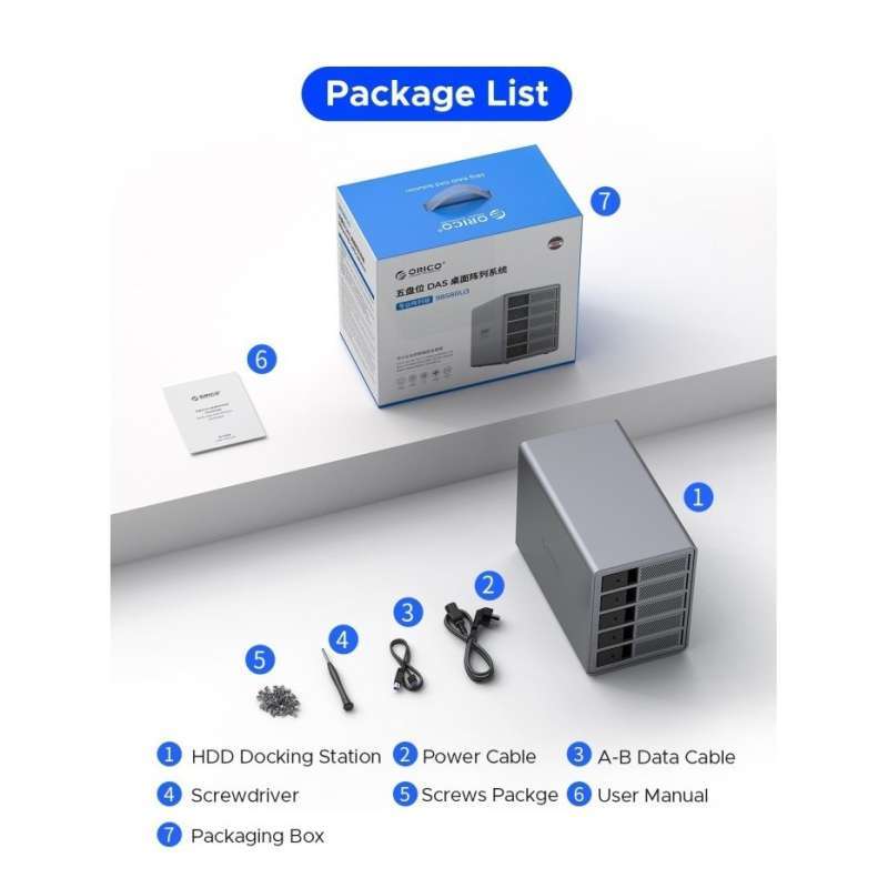 Jual Orico 5big Das Solution 5 Bay Multibay Hdd Enclosure Ssd Enclosure ...