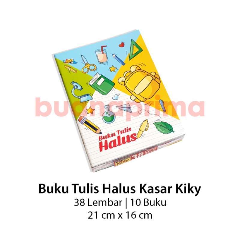 Jual Buku Tulis Halus Kasar Kiky 38 Lembar Isi 10 Pcs Notebook Garis 3 ...